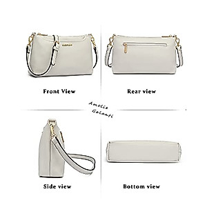 AMELIE GALANTI Small Crossbody Bag purse for Women,leather Shoulder handbag with Adjustable Strap