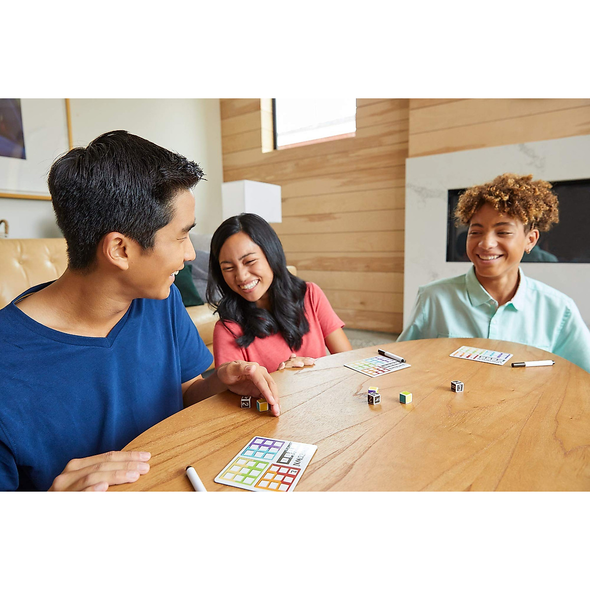 Mattel Games Lowdown Roll & Write Family Dice Game with Dry Erase Boards and Markers for 7 Year Olds and Up