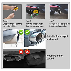 2PCS Car Turbo Whistle, Aluminum Alloy Universal Turbo Whistle, XL Size Aluminum Alloy Universal Turbo Sound Exhaust Muffler Pipe Whistle Car Roar Make (Gold)