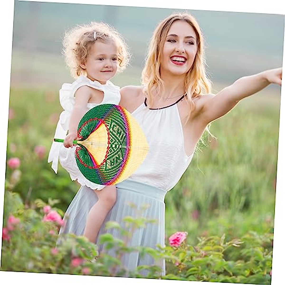 Garneck 2pcs Cattail Fan Natural Bamboo Wicker Wall Decor Hand Fans for Weddings Headboard Fan Palm Fan Bamboo Decor Bamboo Fan Retro Decor Cool Pu Fan Hawaii Banquet Literature and Art