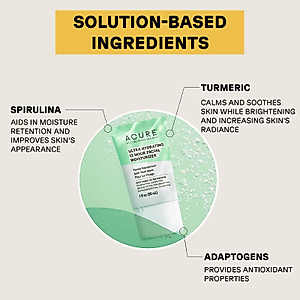 Acure Ultra Hydrating 12 Hour Facial Moisturizer - Intense Morning Moisture for Dry Dull Skin - Infused Blend of Adaptogens Aswagandha & 7 Supergreens - All Natural Vegan Cream Formula - 1 Fl Oz