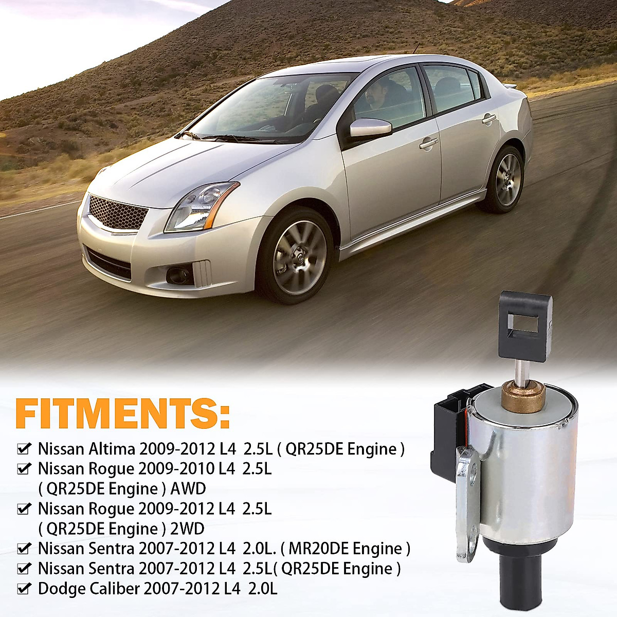 CVT Transmission Step Motor 2.0 2.5 Stepper Motor for 2009-2012 Nissan Altima Rogue SL SV AWD, 2007-2012 Sentra Dodge Caliber 2.5L 2.0L 4 Cylinder CVT Step Motor JF011E RE0F10E F1CJA Valve Body