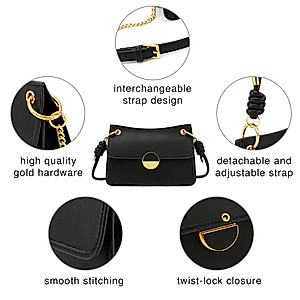 Scarleton Women’s Baguette Handbag, Small Crossbody Purse - Black