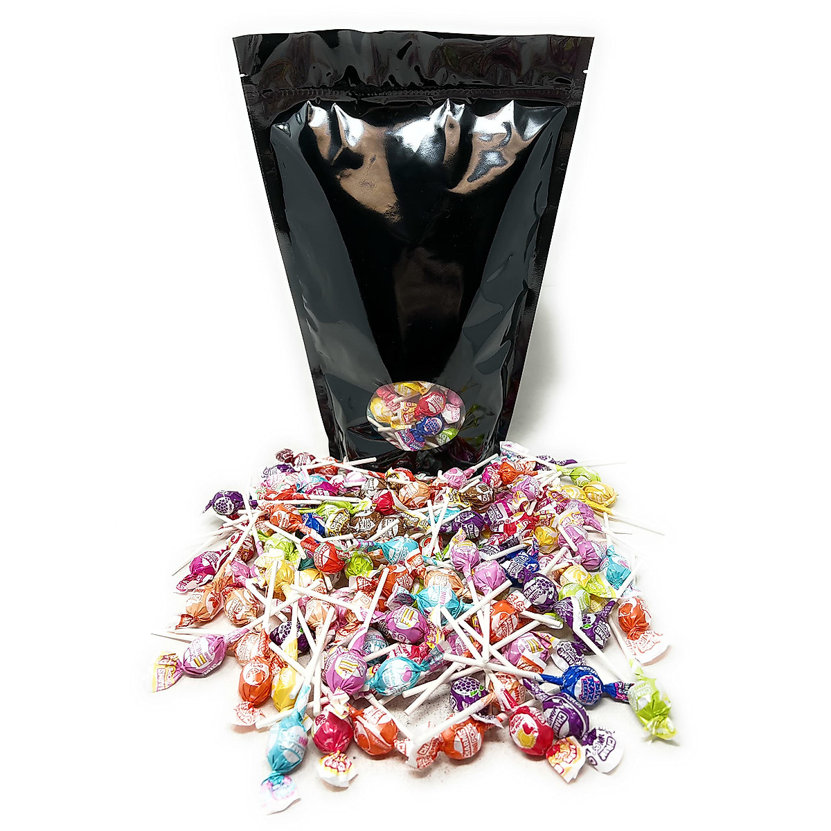 Charm Mini Pops Lollipops Suckers 3 Lbs Assorted 18 Flavor Variety Mix Bulk Value Pack 200+ Count In Resealable Stand Up Bag (48 Oz)
