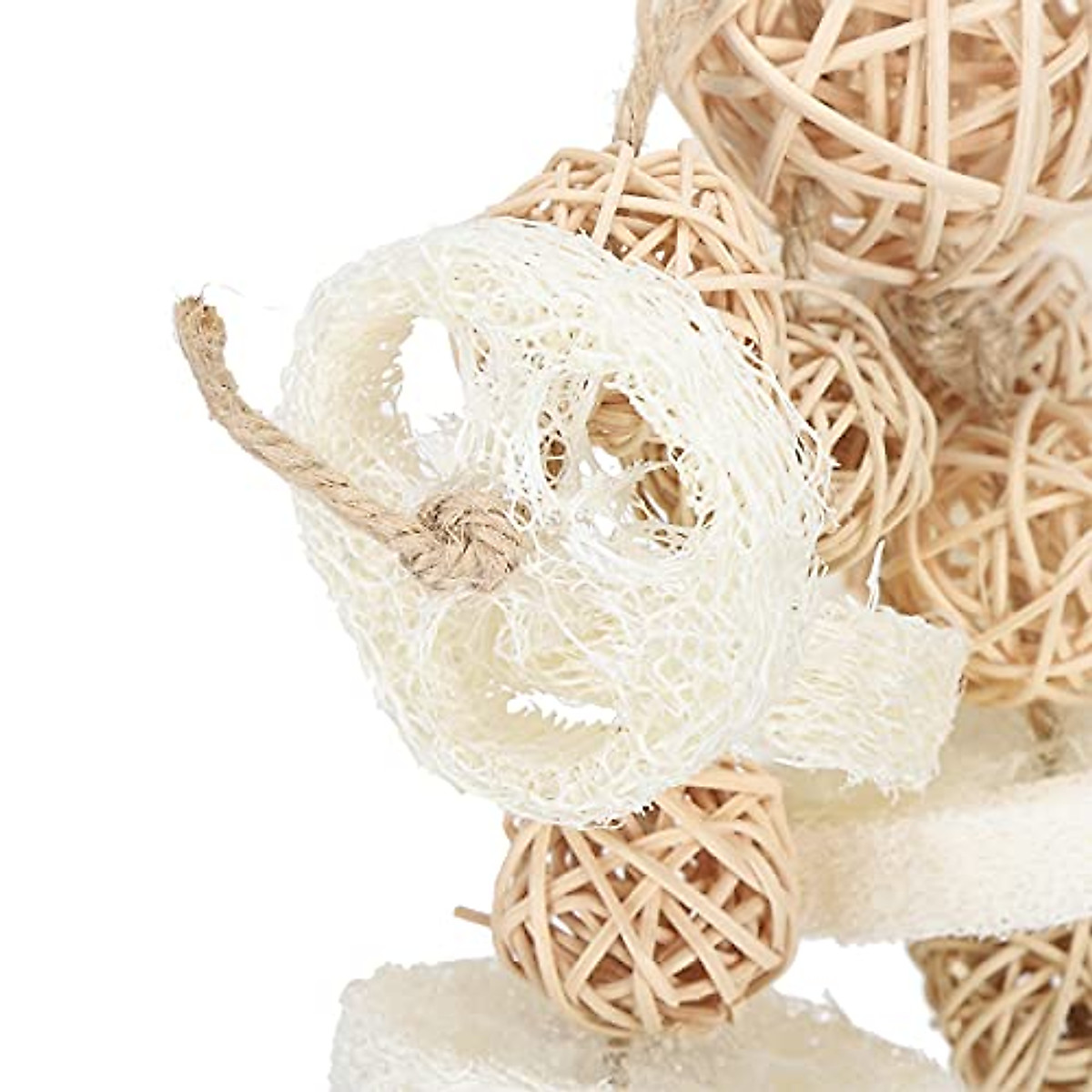 Rosvola Parrots Loofah Toy, Bird Rattan Ball String Firm for Play Toy for Large/Medium Size Parrots for Parrots Bite