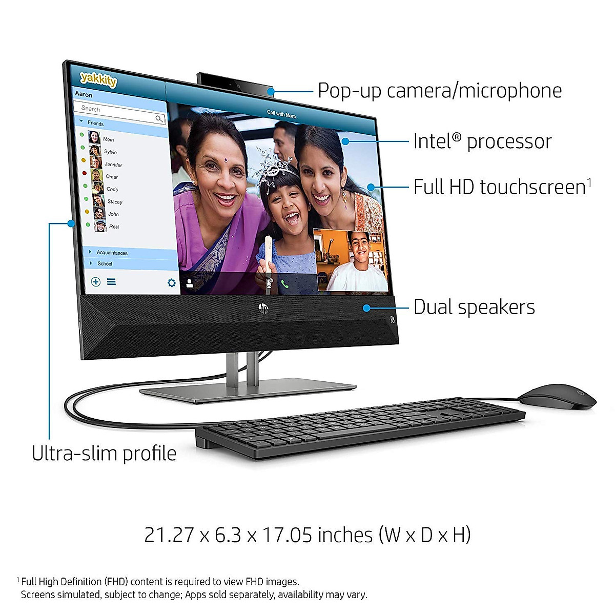HP Pavilion 24 Desktop 1TB SSD + 2TB HD 64GB RAM Extreme (Intel Core i7-9700K Processor 3.60GHz Turbo to 4.90GHz, 64 GB RAM, 1 TB SSD + 2TB HD, 24" Touchscreen FullHD, Win 10) PC Computer All-in-One