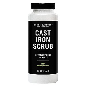 CARON & DOUCET - Cast Iron Cleaning & Restoring Scrub | 100% Natural | Best for Removing Rust Without Scratching & Care Before Cleaning, Washing & Seasoning (11 Ounce)