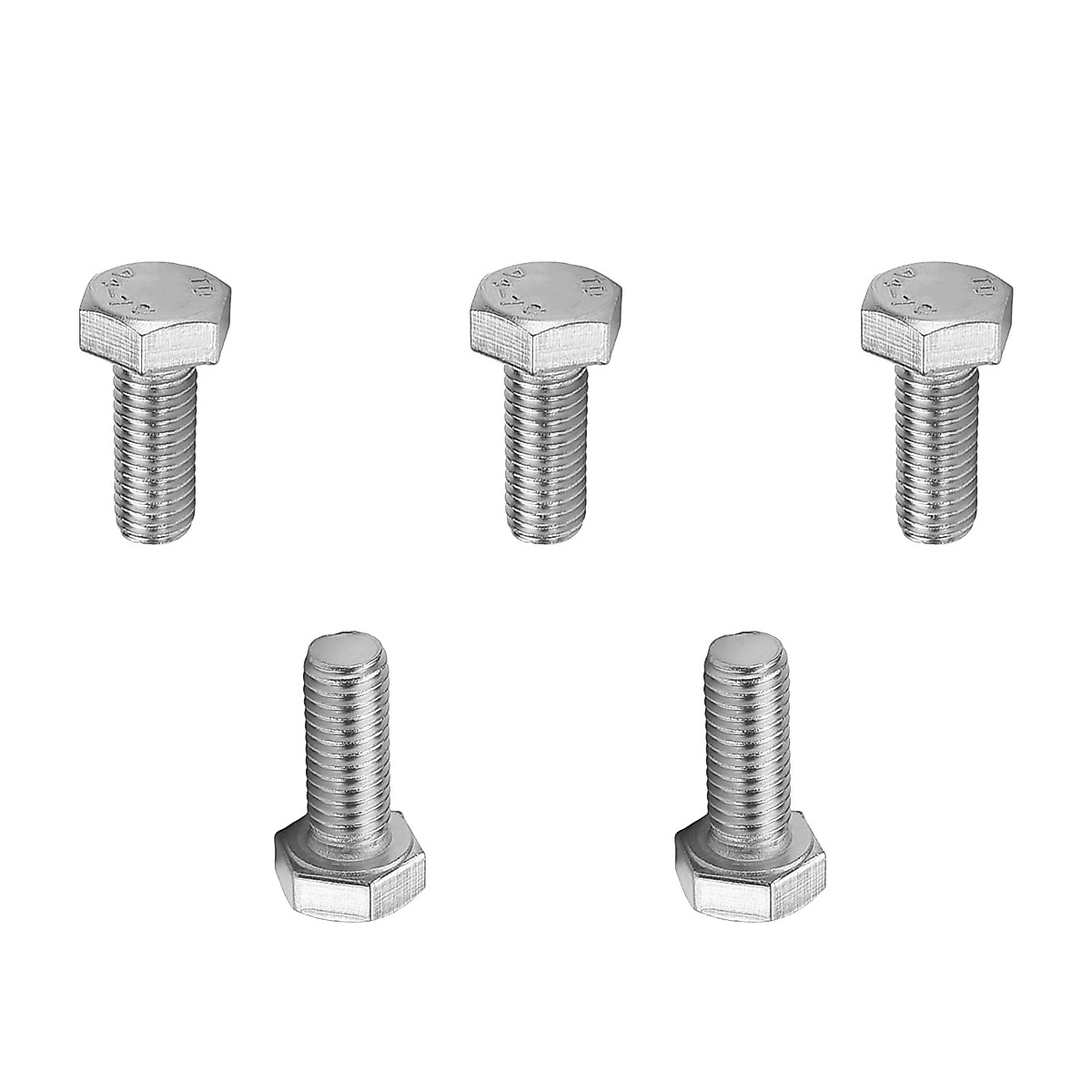 MroMax M8 Hex Bolt M8-1.25 x 20mm Hex Head Screw Bolts 316 Stainless Steel Fully Threaded Metric Hex Tap Bolts Silver 5Pcs