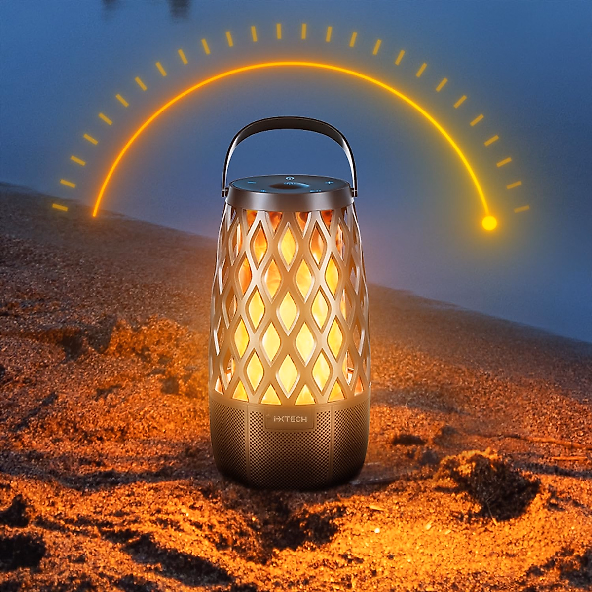 IXTECH Outdoor Bluetooth Speakers, Waterproof Portable Bluetooth Speaker Wireless with Lights, Outdoor Gifts for Dads Mom, Multi-Sync Wireless Connection, Lantern Speakers Mountable, 2 Pack