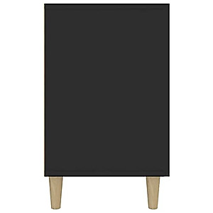 loibinfen Sideboard Buffet Server Storage Cabinet with Drawers and Doors, Console Table Home Kitchen Sideboard with Wood Legs, Dining Room Furniture Cupboard, Black 39.4"x14.2"x23.6" -AA