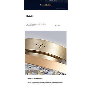 AAXYZX 50CM Modern LED Ceiling Fan Lights European-Style Simple Invisible Bedroom Dining Room Living Room Fan Lamps 3 Color Changeable,Luxury Lamp