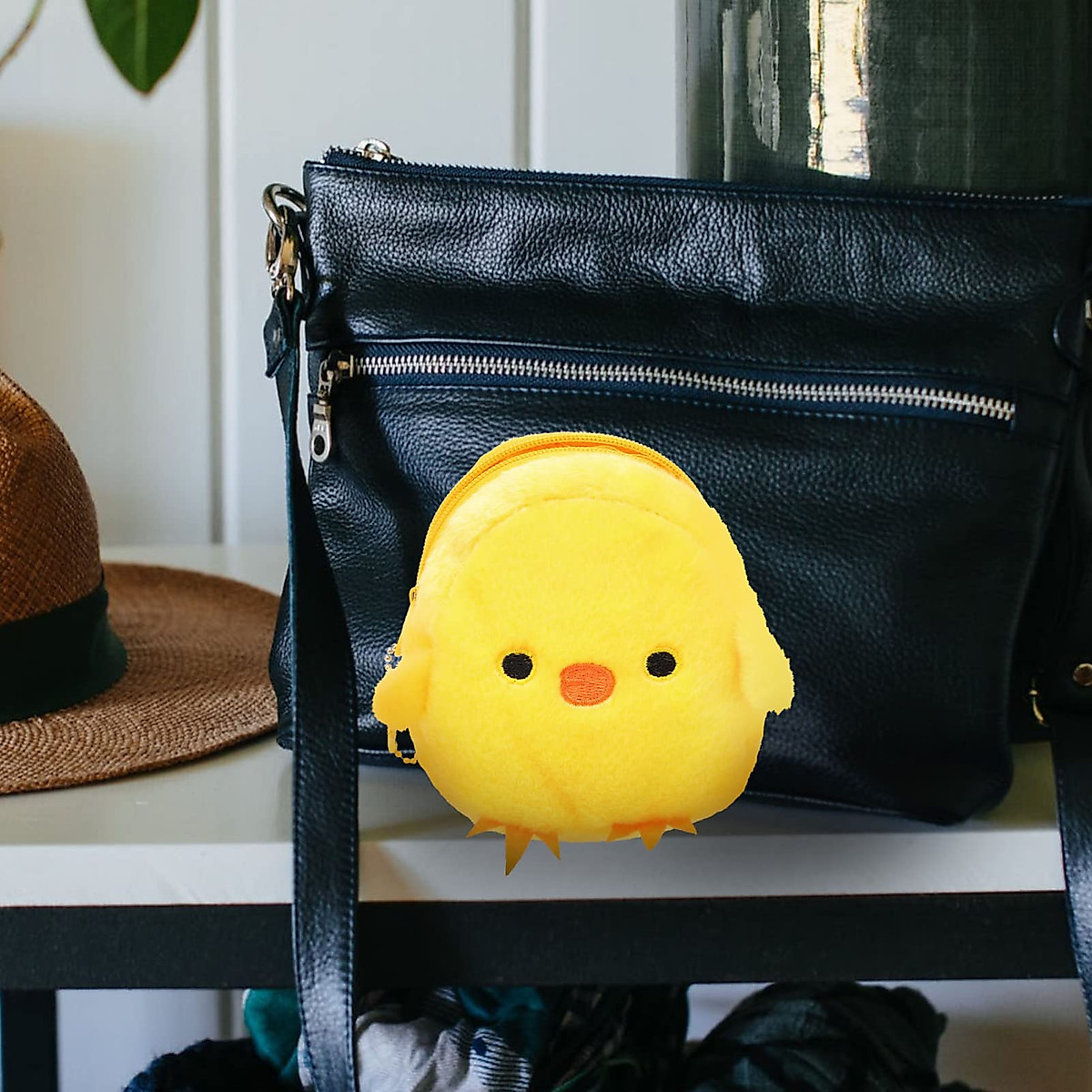 IMIKEYA 4pcs Coin Purse Plush Yellow Chick Change Purse Kawaii Charge Purse Cell Phone Wallet Christmas Party Favors Gifts