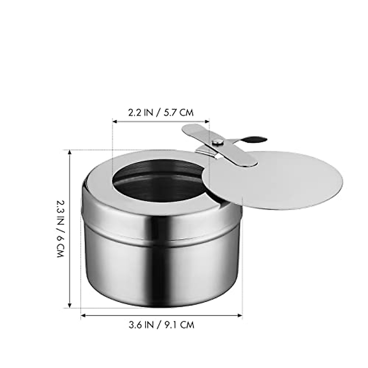 Fuel Holder for Chafer, 4PCS Stainless Steel Chafing Fuel Holder with Cover for Chafing Dishes, Buffet Barbecue Party Events