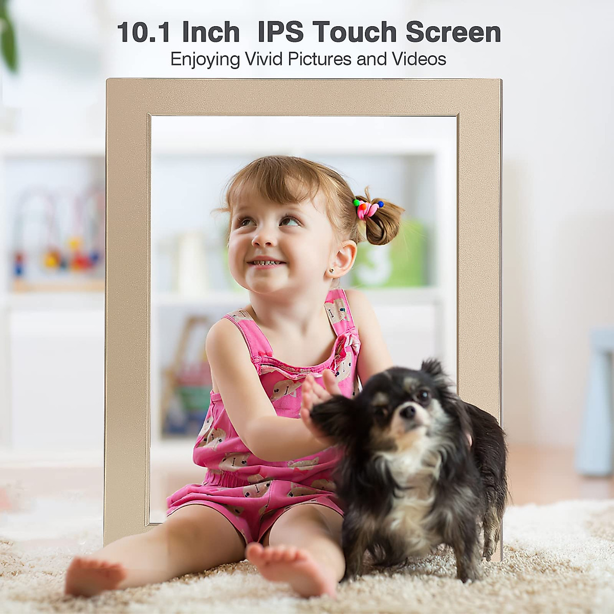 Digital Picture Frame 10.1 inch Wi-Fi Digital Photo Frame, Smart Wi-Fi Photo Frame Electronic with 32GB Storage IPS Display, Easy Setup to Share Photos or Videos by Frameo App Anywhere Anytime