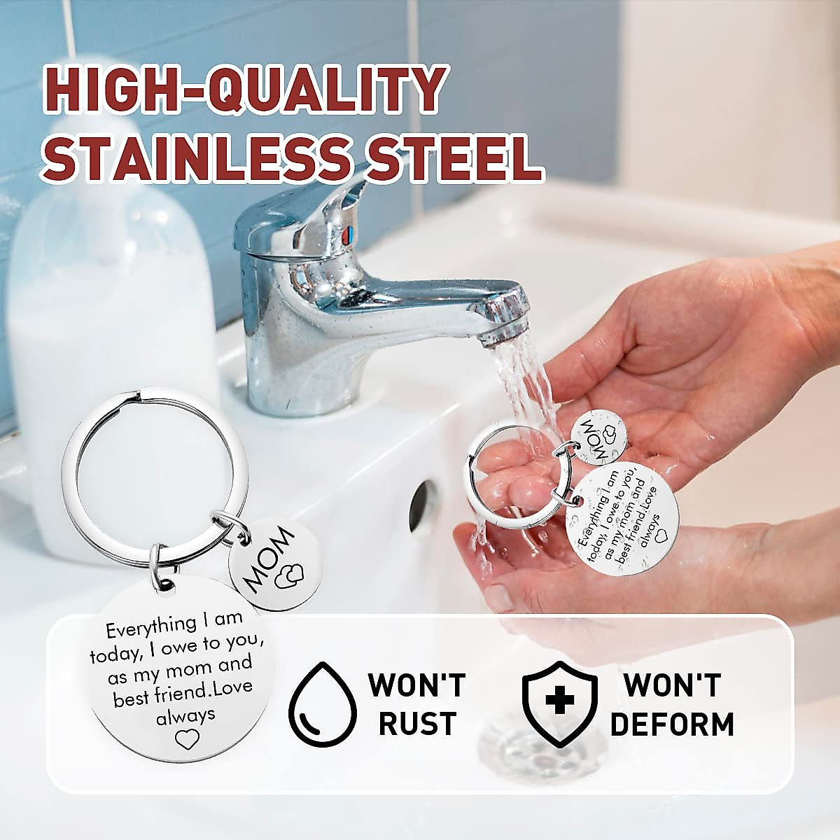 FINENIC Stocking Stuffers for women adults kids Gifts for Mom from Daughter Son, Grandma Gifts for Her,Mom Birthday Gifts for Women Wife. Keychain for mom mother.