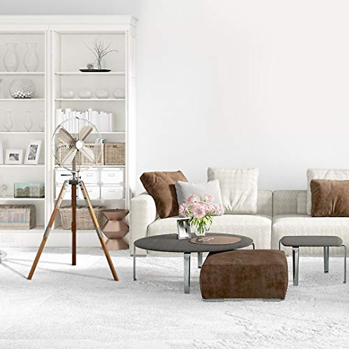 Star Fans Tripod, 16", Satin Nickel