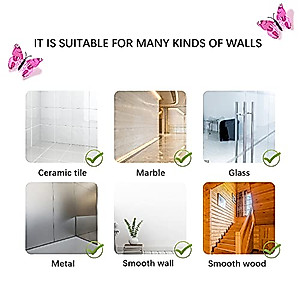 72 PCS Butterfly Wall Stickers, 3D Magnetic Removable Butterfly Wall Decals Fridge Magnet Murals Decoration for Kids Bedroom Nursery Classroom Party Wedding Decor (Pink)