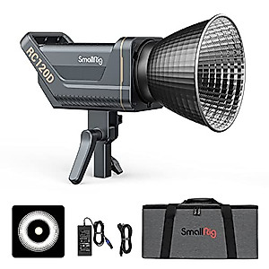 SmallRig RC 120D 120W COB LED Video Light, 5600K, 62600Lux@1m On-Board and SmallGoGo App Control, TLCI 96+ CRI 95+, 9 Lighting Effects, Support AC Adapter and 14.4V/26V V-Mount Battery- 3470