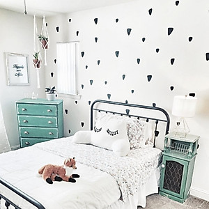 The Boho Design Vieli Arte Filled Triangles Hand Drawn. Wall Vinyl Sticker Decal Decor Nursery 67 psc. Adhesive Tribal Triangle for Kids Baby Bedroom Decoration (Black)