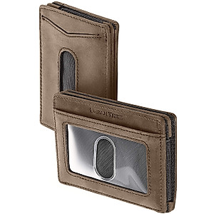 Urban Tribe Compact RFID Sleeve Wallet Premium Leather Minimalist Money Clip Card Holder