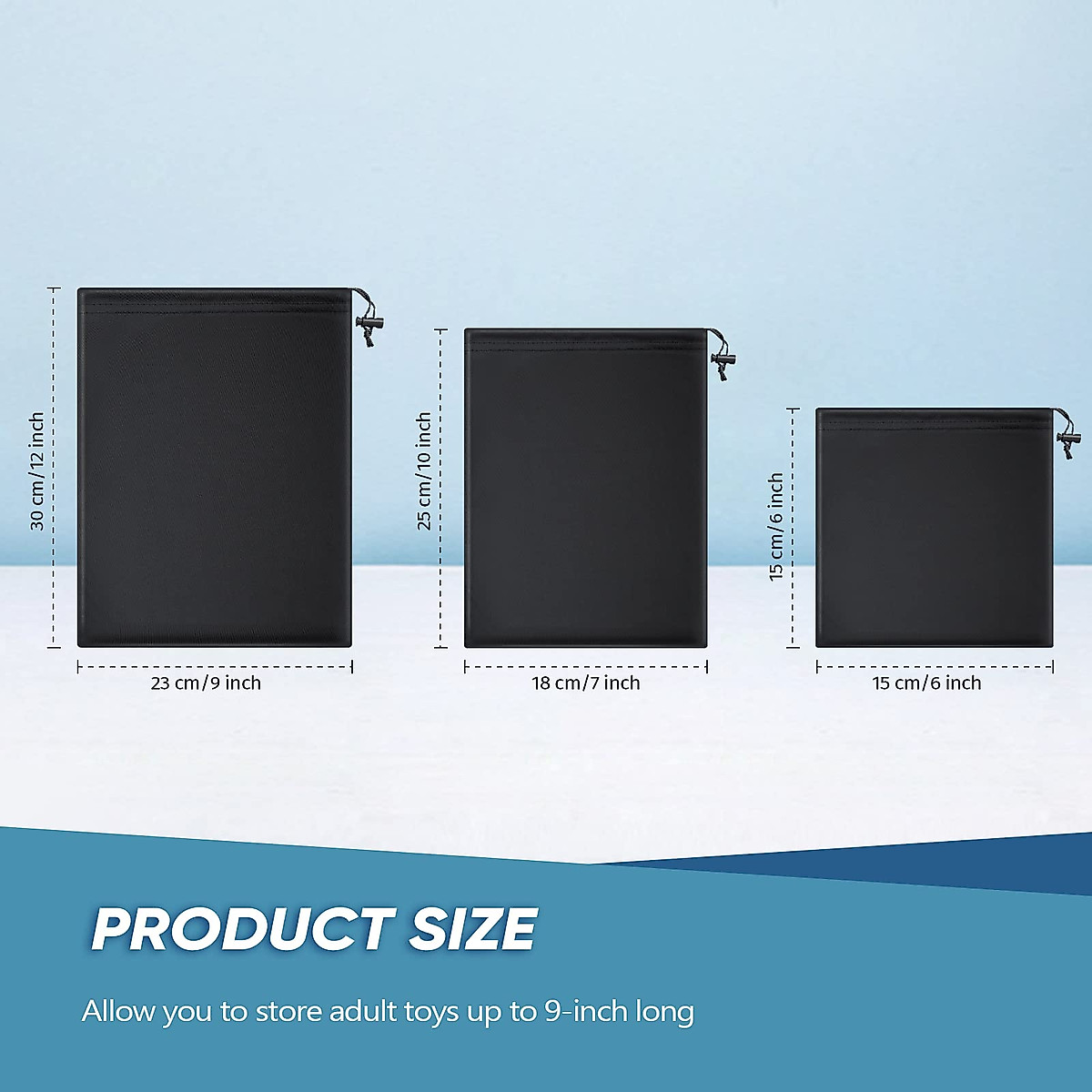 Flutesan 6 Pieces Toy Storage Bag Microfiber Ski Goggle Bag Sunglasses Pouch Case Foldable Adjustable Drawstring Bag (Black, 9 x 11.8 Inch, 7 x 9.8 Inch, 5.9 x 5.9 Inch)