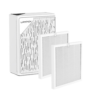 LAMPICK Air Purifier Filter 4-in-1 High-Efficiency True HEPA Replacement Filter, Air Filters Compatible Air Cleaner A6, H13 True HEPA Filter for Smoke Pollen Dander Hair Smell (2 Packs)
