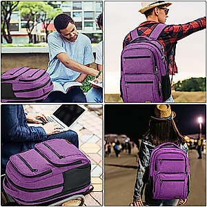 BIKROD Travel Laptop Backpack, School Backpacks for Teen Boys Water Resistant Back Pack with USB Charging Port, Business Anti Theft Durable Computer Bag Gifts Fits 15.6 Inch Laptop-Purple