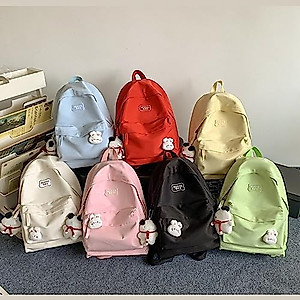 srdmuph Kawaii Backpack with Cute Accessories Pendant Travel Casual Daypack Women Laptop Bags Outdoor Lightweight (Black)