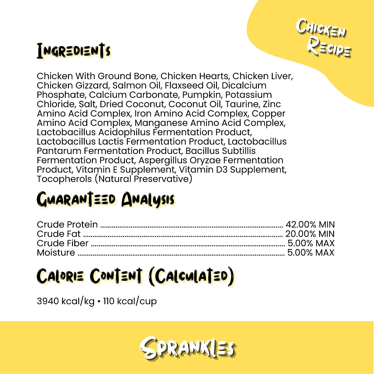 SPRANKLES Freeze Dried Dog Food for Small & Large Breeds Dogs, 16 Oz Chicken Dog Food Toppers for Picky Eatres, Made in USA - Grain Free & All Natural Freeze Dried Dog Treats Made with 96% Meat Organs