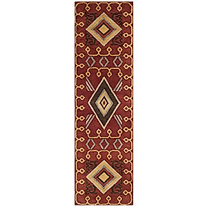 SAFAVIEH Heritage Collection 2'3" x 12' Red / Multi HG404A Handmade Traditional Oriental Premium Wool Runner Rug