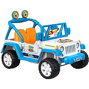 Power Wheels Disney Pixar Toy Story Jeep Wrangler, 12V battery-powered ride-on vehicle for preschool kids ages 3-7 years