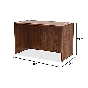 Lorell Essentials Desk, Walnut Laminate
