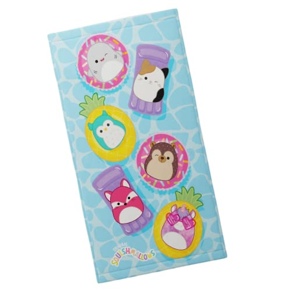 Franco Squishmallows Super Soft Cotton Bath/Pool/Beach Towel, 58 in x 28 in & Squishmallows Kids Bath/Pool/Beach Soft Cotton Terry Hooded Towel Wrap, 24 in x 50 in