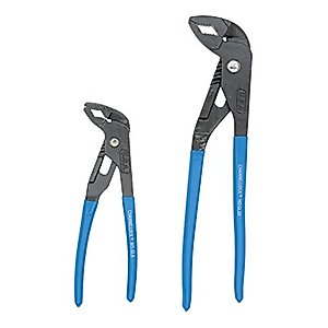 Channellock GLS-2 Griplock 2 Piece 9-1/2-Inch and 6-Inch Tongue and Groove Plier Set, Blue