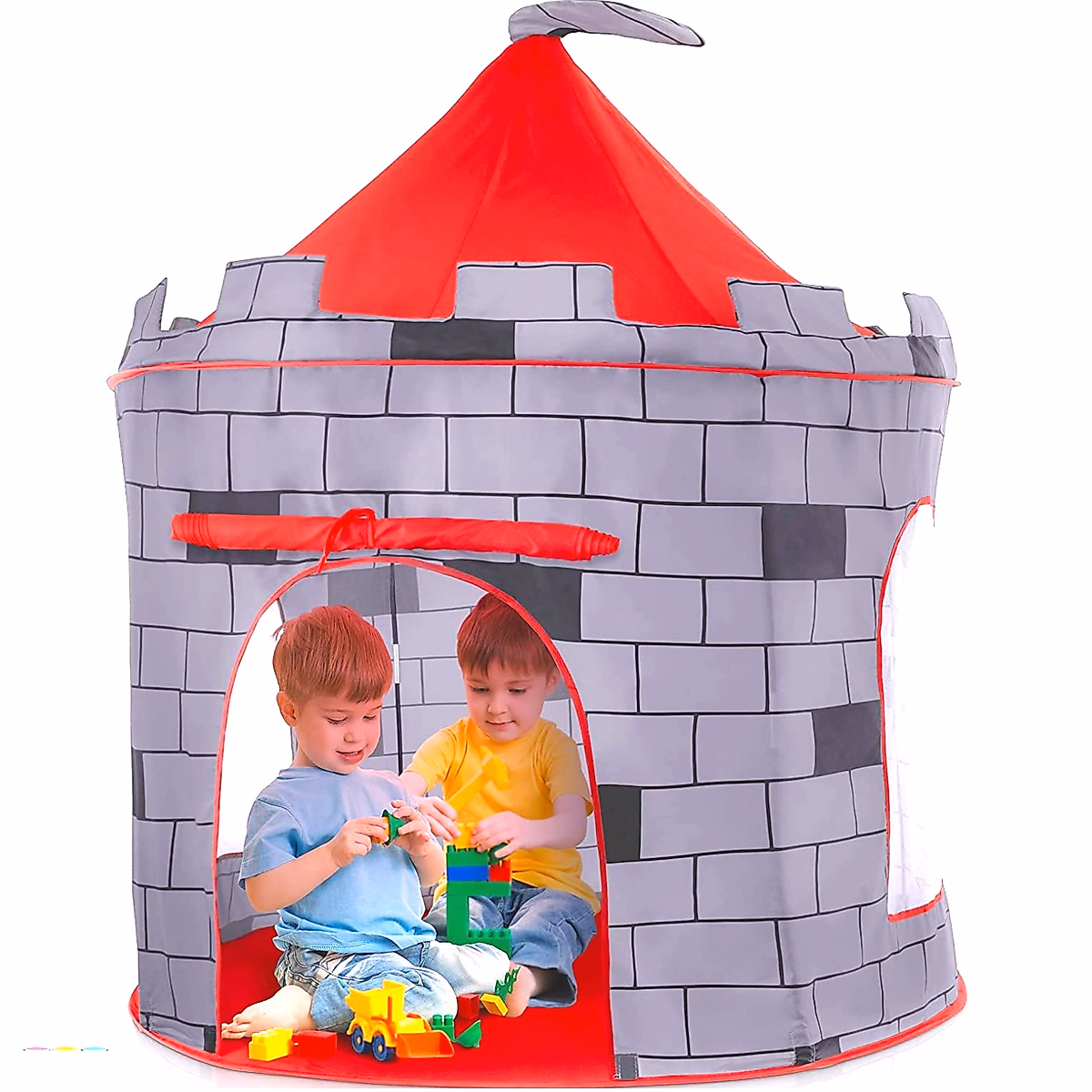 Play22 Kids Play Tent Knight Castle - Portable Pop Up Tent - Foldable into Carrying Bag - Childrens Play for Indoor & Outdoor Use - Playhouse for Boys & Girls