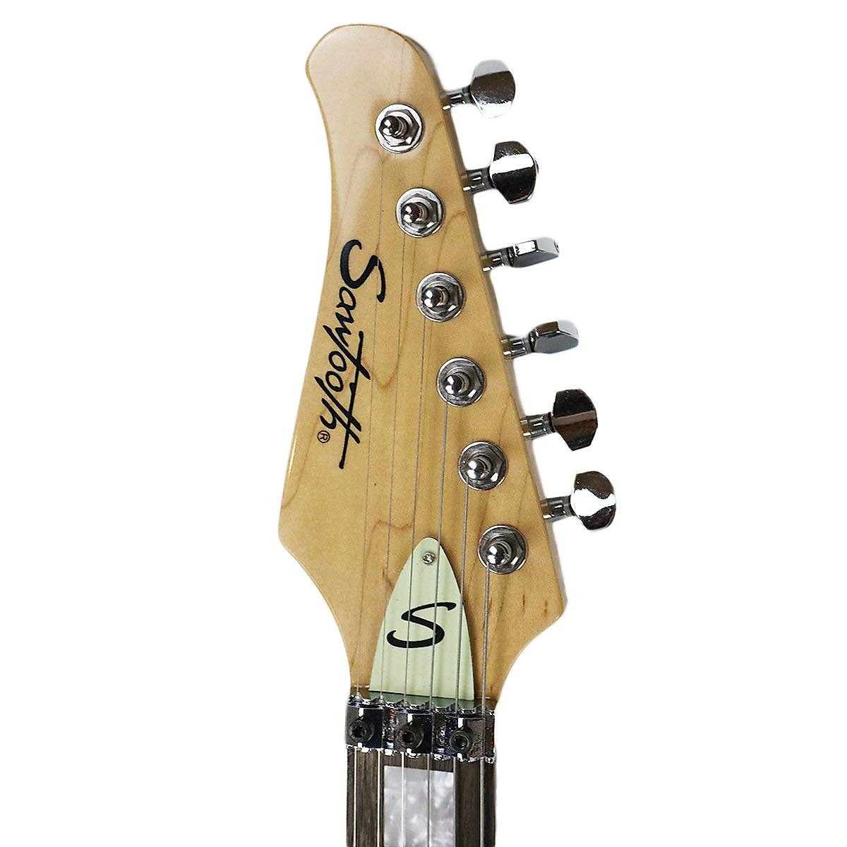 Sawtooth 6 String ES Hybrid Electric Guitar Designed by Michael Angelo Batio w Gig Bag and Accessories, Left-Handed Blood Red Sparkle (ST LH FL-BRS-KIT)