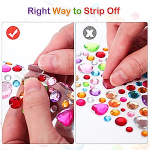 880pcs Gem Stickers Rhinestones for Crafts - Self Adhesive Jewels Stickers, Acrylic Gems DIY Craft Decorative Diamond Stickers, Small Stickers for Kids