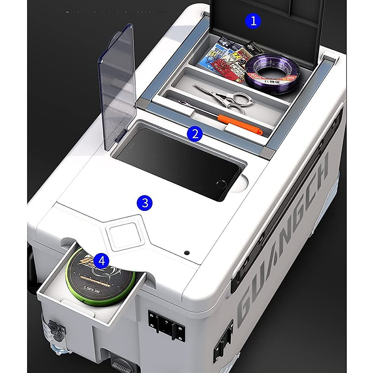BeTlreo Fishing Tackle Box, Portable Multifunctional Full Set of Ultra-Light Fishing Box, Can Sit 36 Liters Large Capacity Storage Box for Outdoor Competitive Leisure