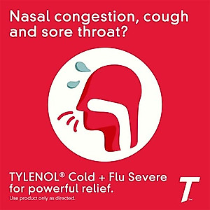 Tylenol Cold Flu Severe 50 packs of 2 Caplets in Each pack, Dispenser Pouch Box