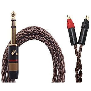 KK Cable MI-O Replacement Audio Upgrade Cable Compatible for HD650 HD600 HD580 HD525 HD565 Headphone, 6.35mm 1/4" TRS Plug, MI-O (2M(6.5ft))
