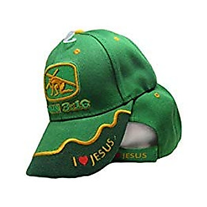AES John 3:16 Christ Jesus Cross Christian Light Green Embroidered Cap Hat