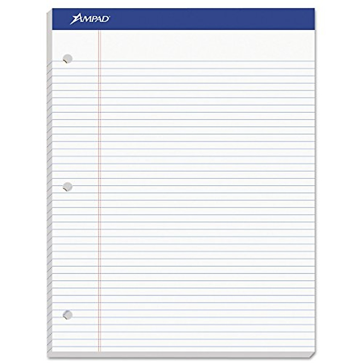 Ampad Double Sheet Writing Pads, Narrow Ruled, Size 8.5 x 11.75 Inches, White Paper, 100 Sheets Per Pad (20-346)