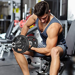 Uboway Olympic Dumbbell Handles: 20" Dumbbell Set for 2" Olympic Weight Plates, Weight Lifting Handles with 2 Pair of Spring Collars, Home Gym Accessories