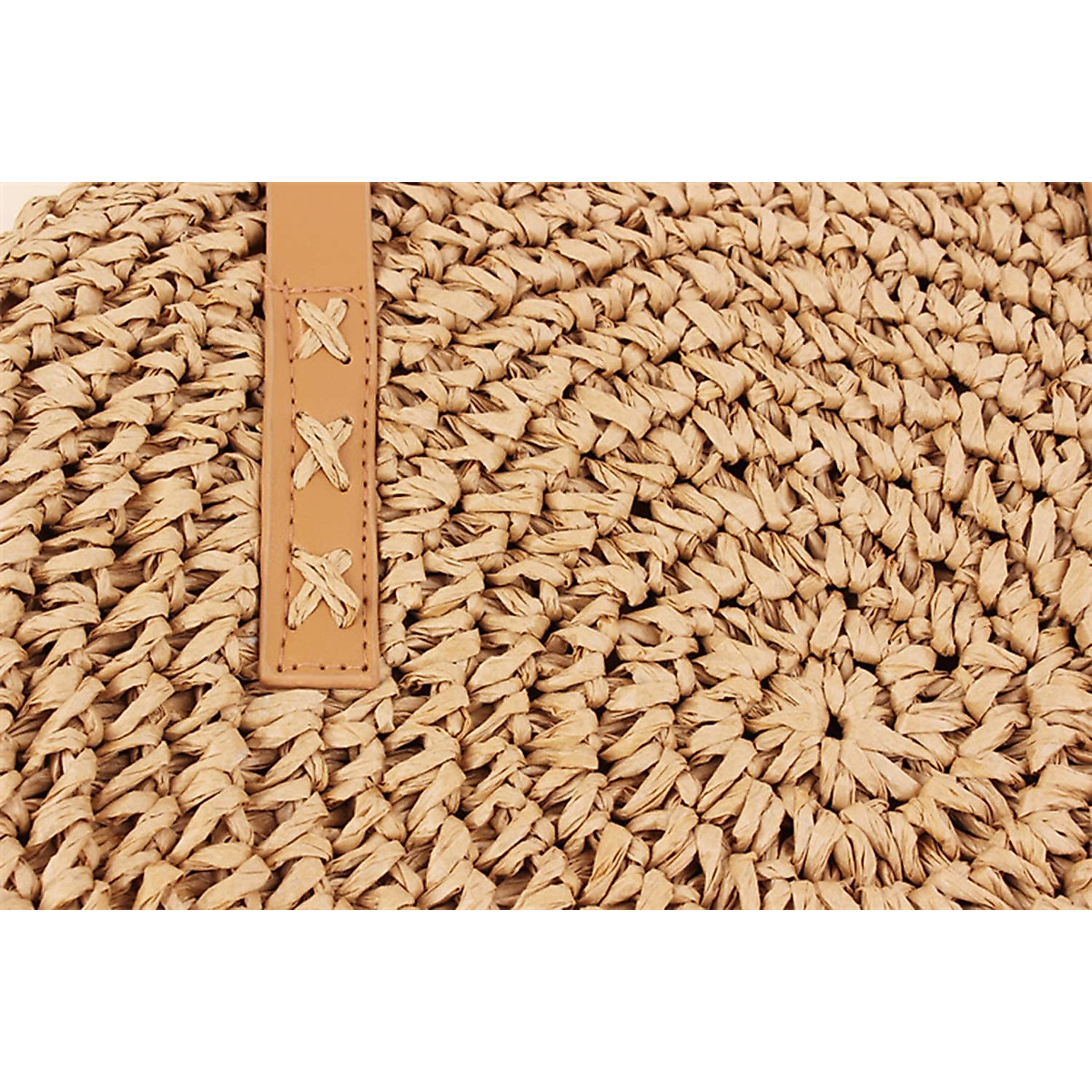 Block Garden Handmade Straw Shoulder Bag for Women Beach Bag Tote Handbag, 01 camel