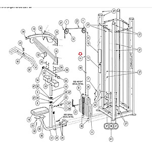 Cable Assembly 17070-002 Works with Cybex Jungle Gym LAT Pull - 17070-01 Strength System