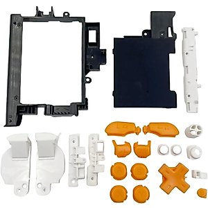 Replacement ZL ZR L R ABXY Trigger D PAD Cross Button Power Home Buttons Set for New 2DS XL LL Console White & Yellow