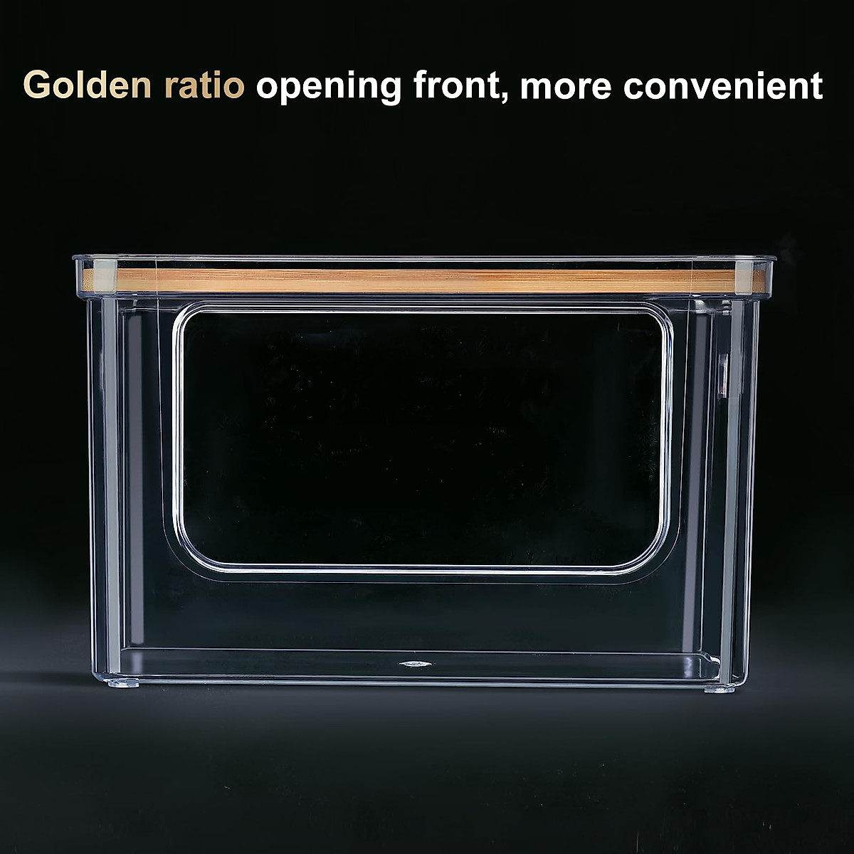 Hudgan Stackable Storage with Bamboo Top for Kitchen Laundry Room Organization, Extra Large Trash Bag/Garbage Bag Dispenser