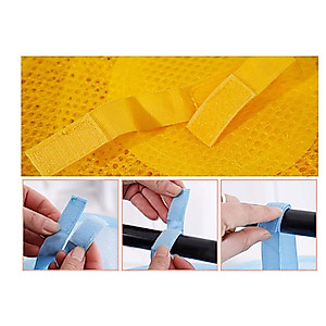 4 Tier Storage Organizer,43 1/2 x12 Inch Hanging Mesh Storage Basket with 2 Inch Screw-in Hooks,Folding Basket for Toys or Store Gloves,Shawls, Hats and Mittens, Attaches Easily to Any Rod (Grey)