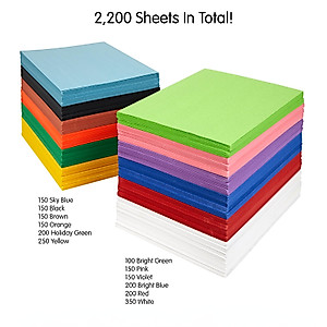 Colorations Construction Paper Classroom Pack, 9" x 12", 2200 Sheets, Assorted Colors, Heavyweight Construction Paper, Bulk Construction Paper, Craft Paper, Painting Paper, Coloring & Drawing Paper