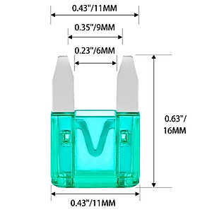 Kodobo 100 Pack Auto Fuses 10 AMP APM/ATM 32V Mini